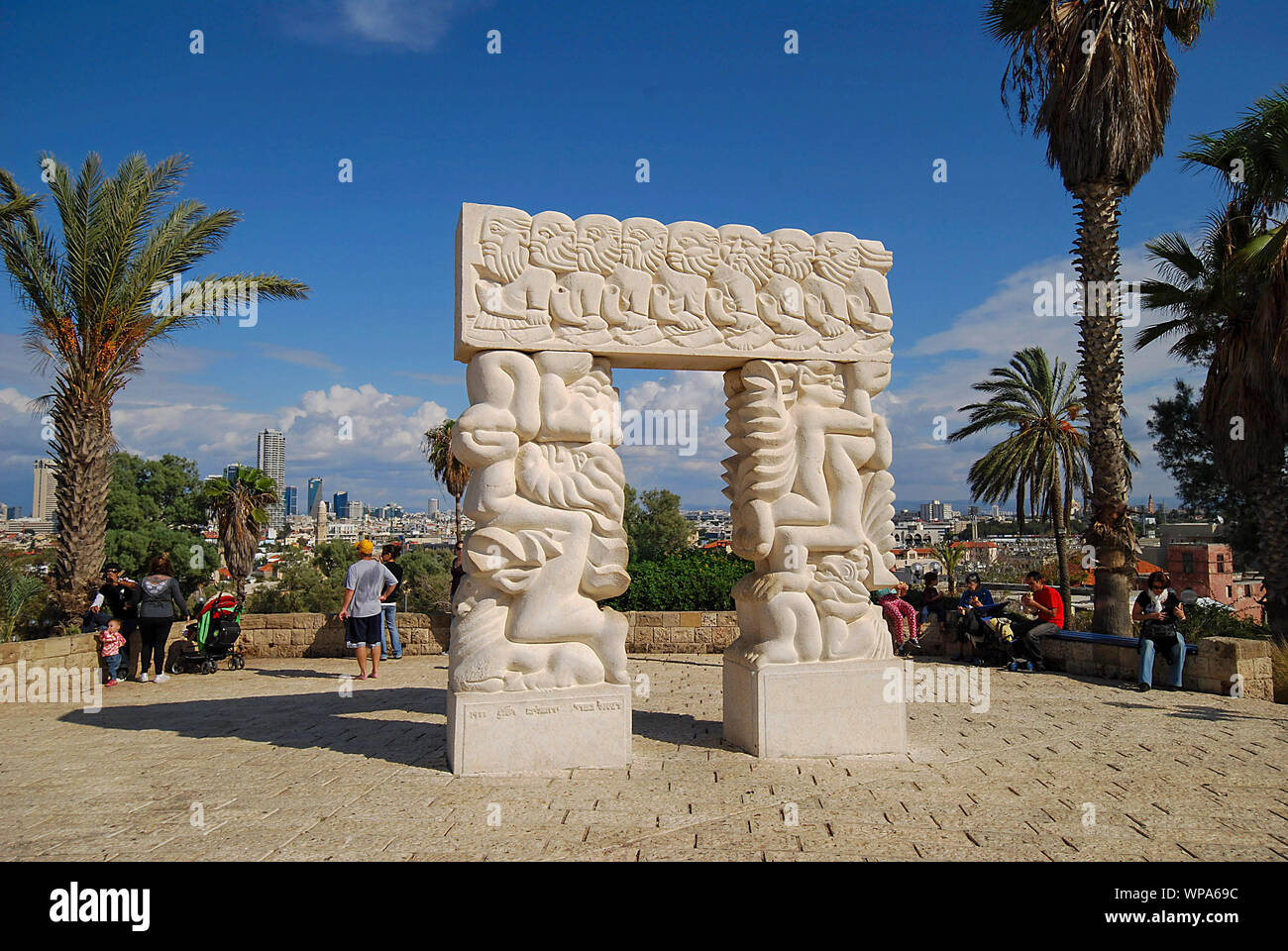 Israel, Old City of Jaffa Statue of Faith (AKA Carved stone doorway) by ...