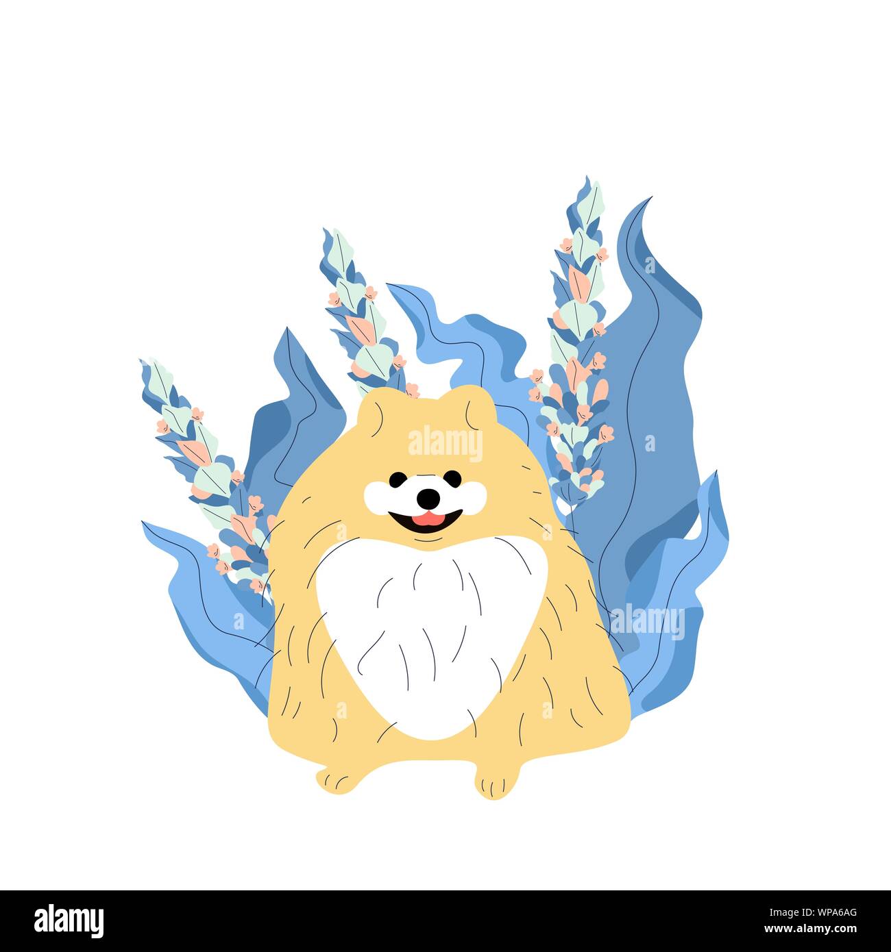 Pomeranian dog cartoon illustration hi-res stock photography and images ...