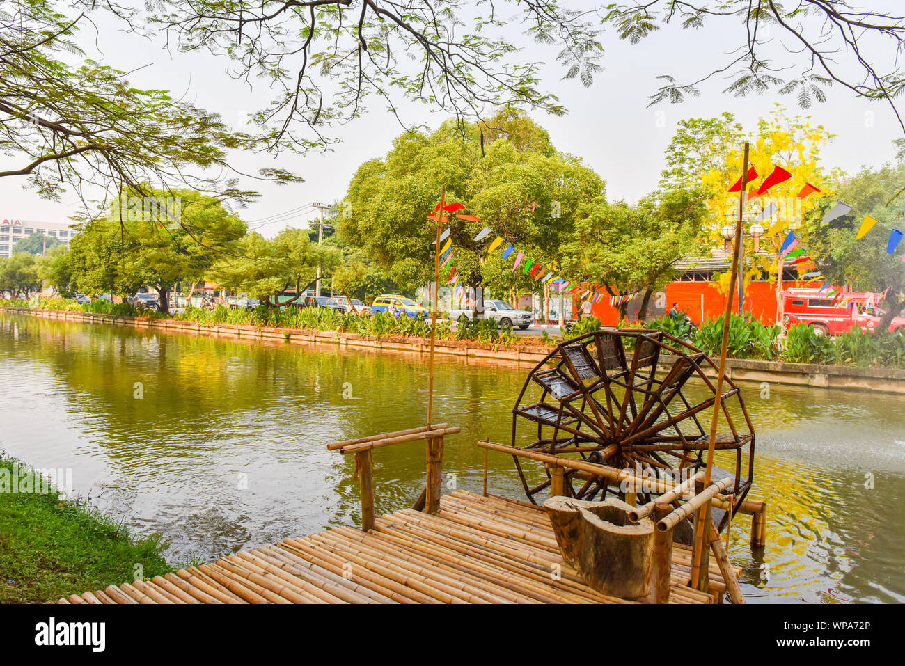 Chiang Mai famous moat, Thailand Stock Photo - Alamy