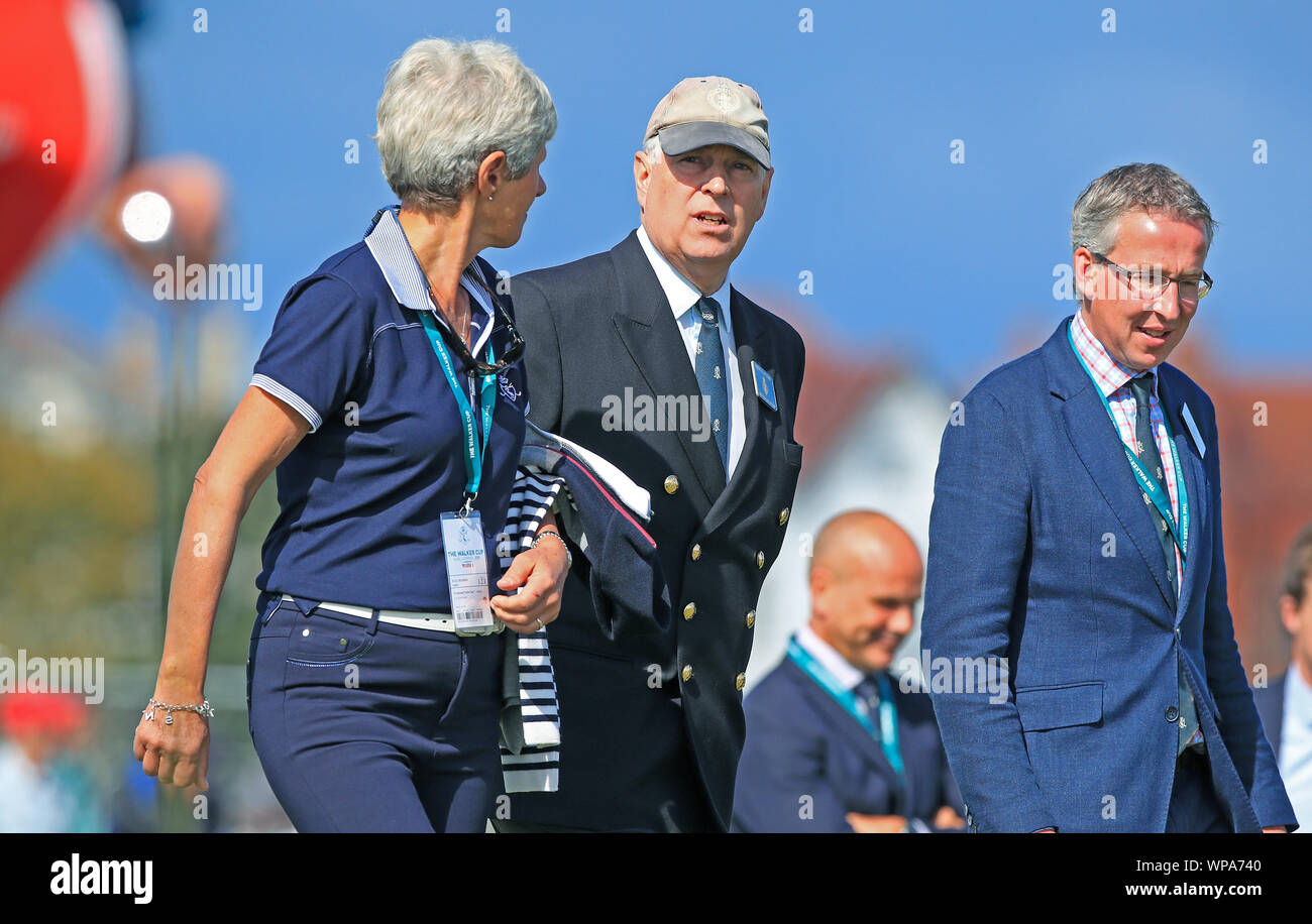 The Duke of York talks to Dr Maureen Richmond Ladies captain of the ...