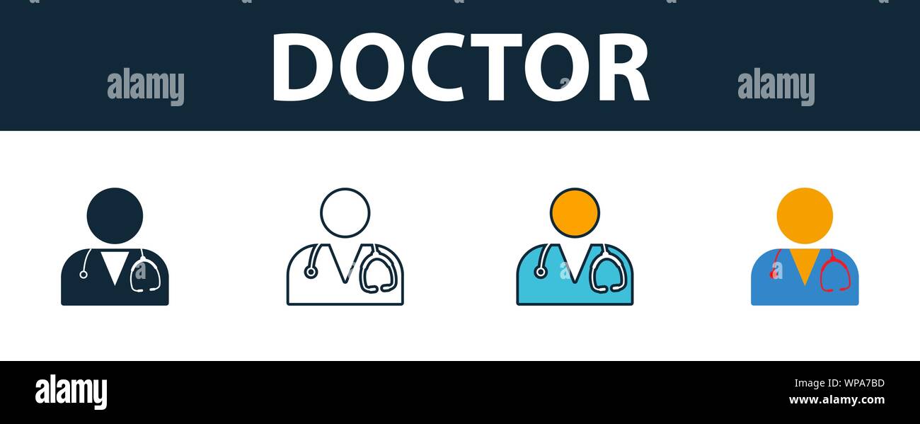 Doctor icon set. Four elements in diferent styles from medicine icons ...