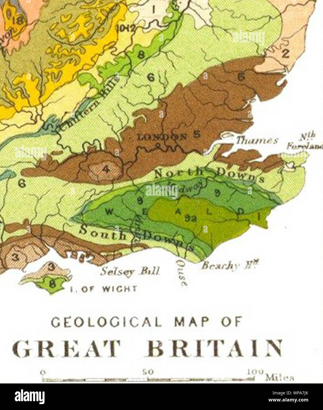A geological map of the south-east of England Stock Photo - Alamy