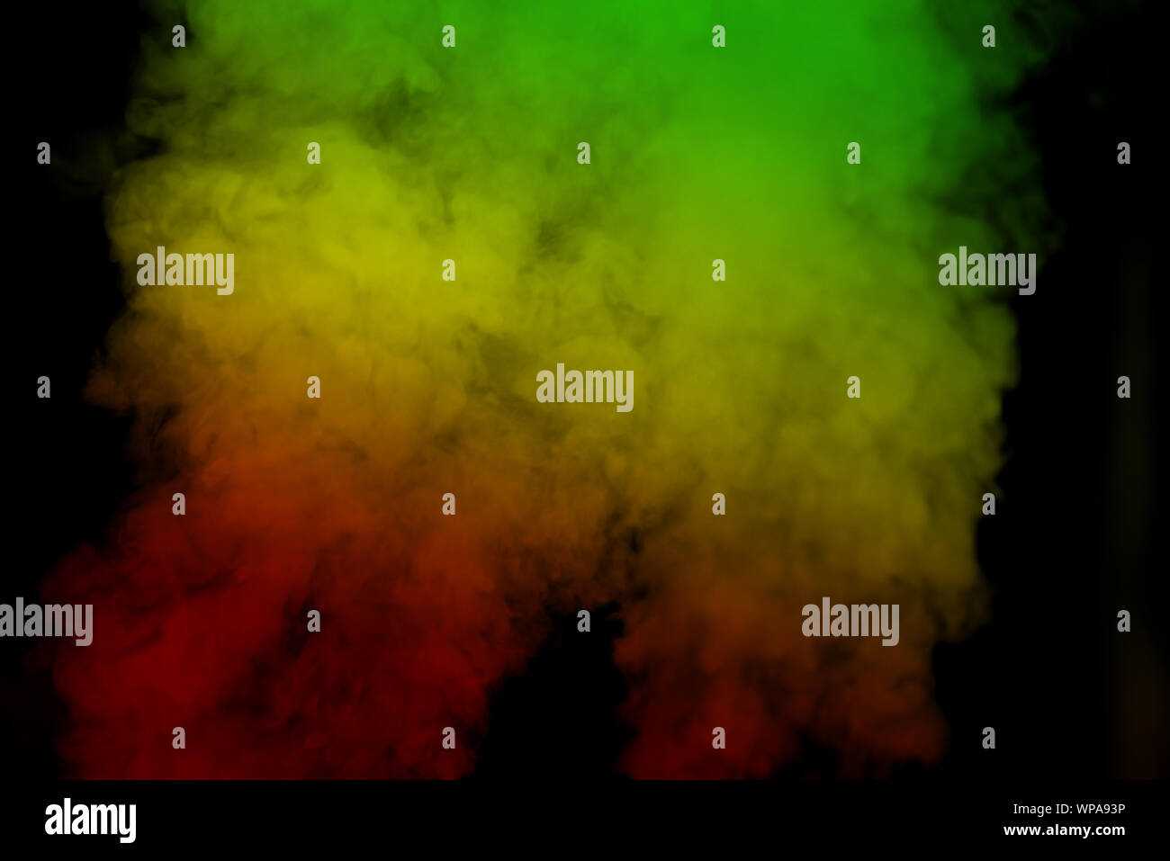 abstract background smoke curves and wave reggae colors green, yellow ...