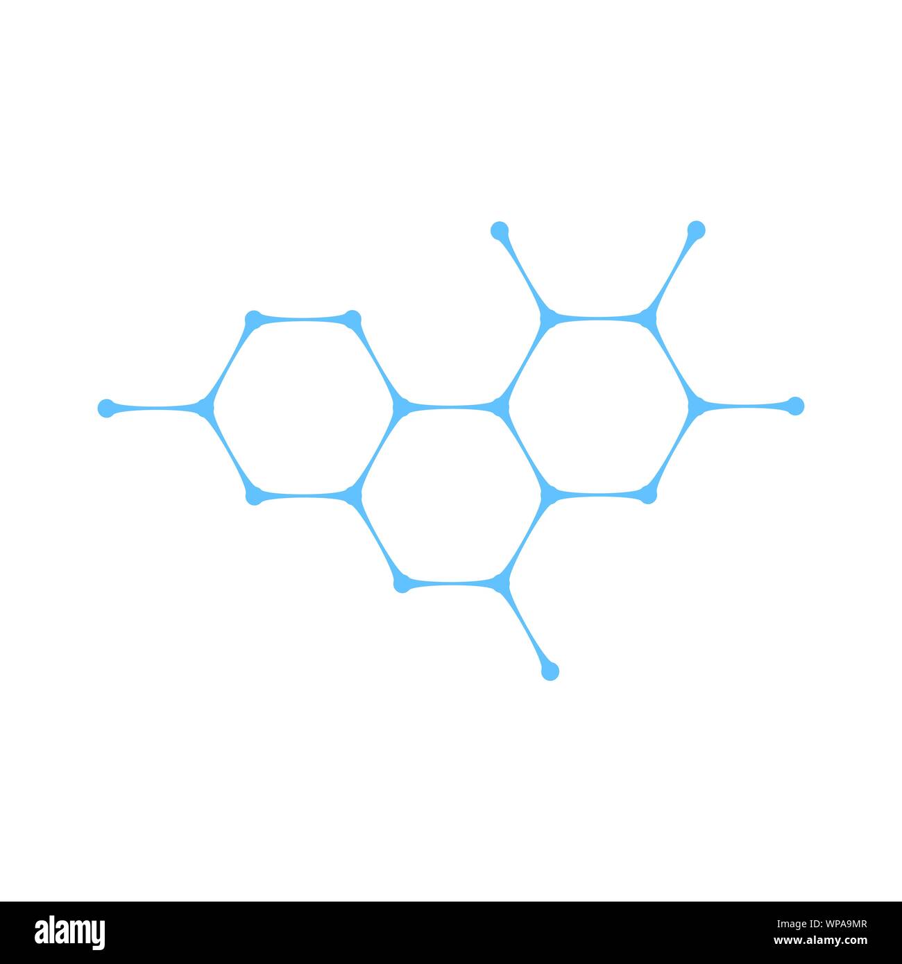 Hexagon Chemical moleculat nano atom structure vector icon. Chemical ...
