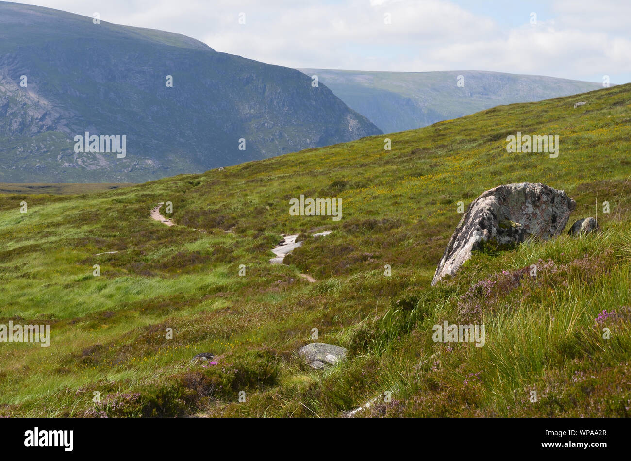 The Lairig Ghru glacial valley at the heart of Cairngorms National Park ...