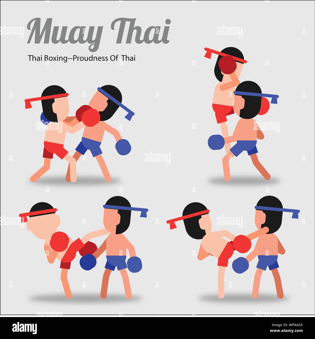 muay thai,Thai Boxing,fighting art of Thai,in cartoon acting version ...