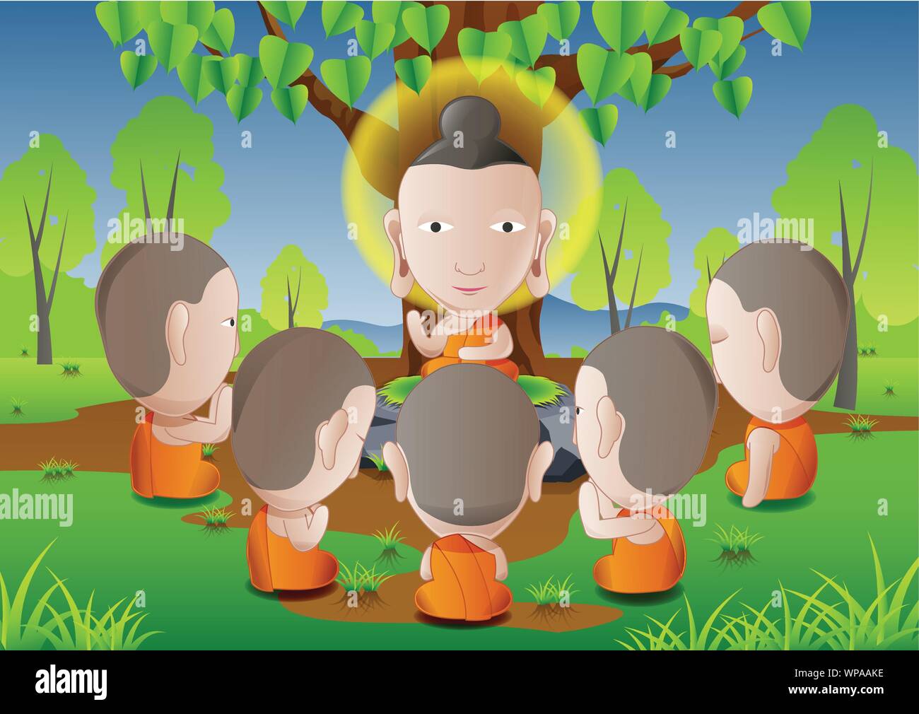 Buddhist followers Stock Vector Images - Alamy