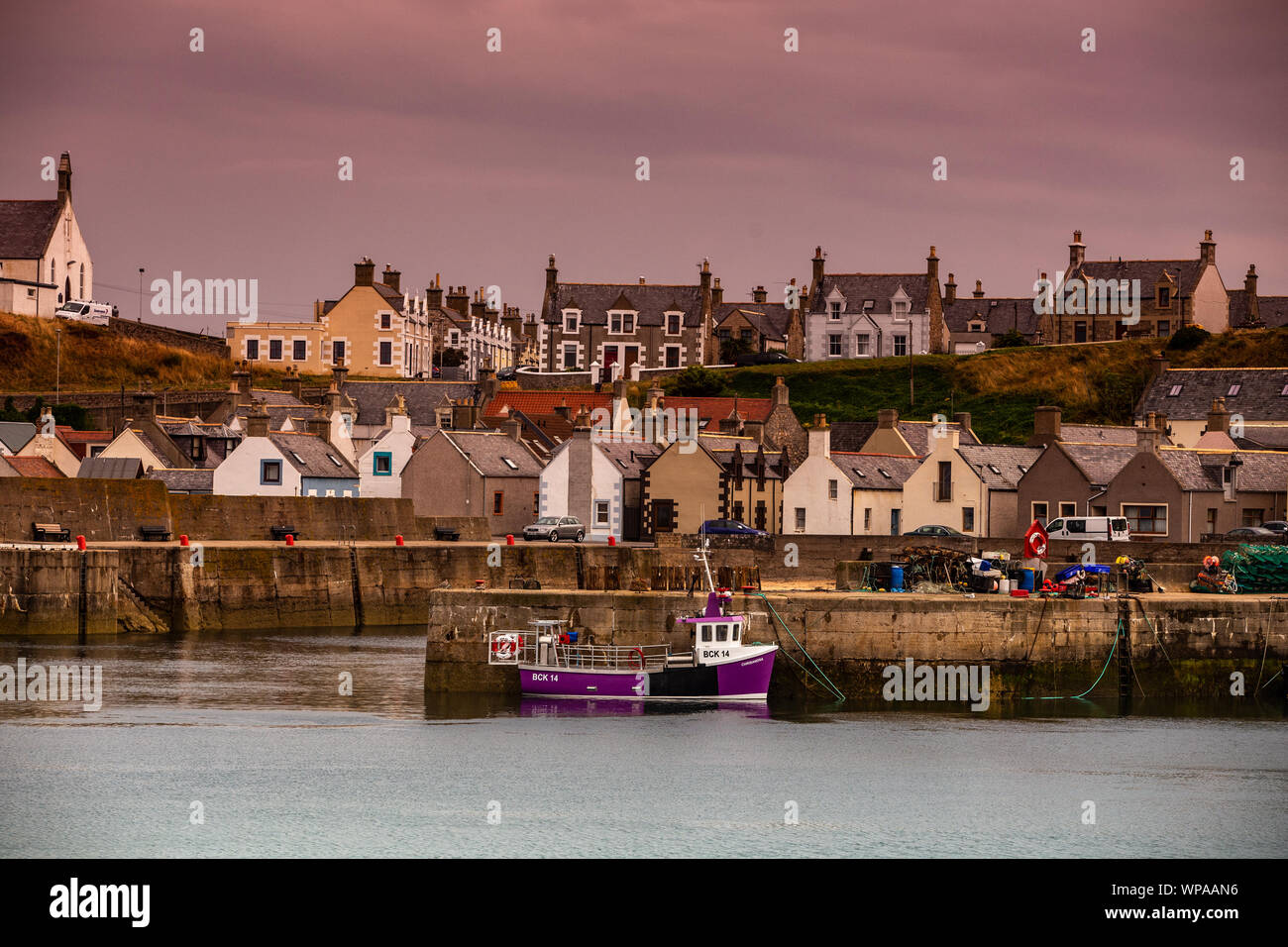 Mecduff port, Scotland by bad weather Stock Photo - Alamy