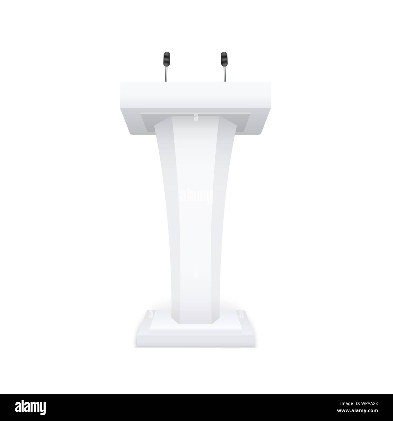 Vector tribune podium rostrum. Speech stand with microphone isolated on ...