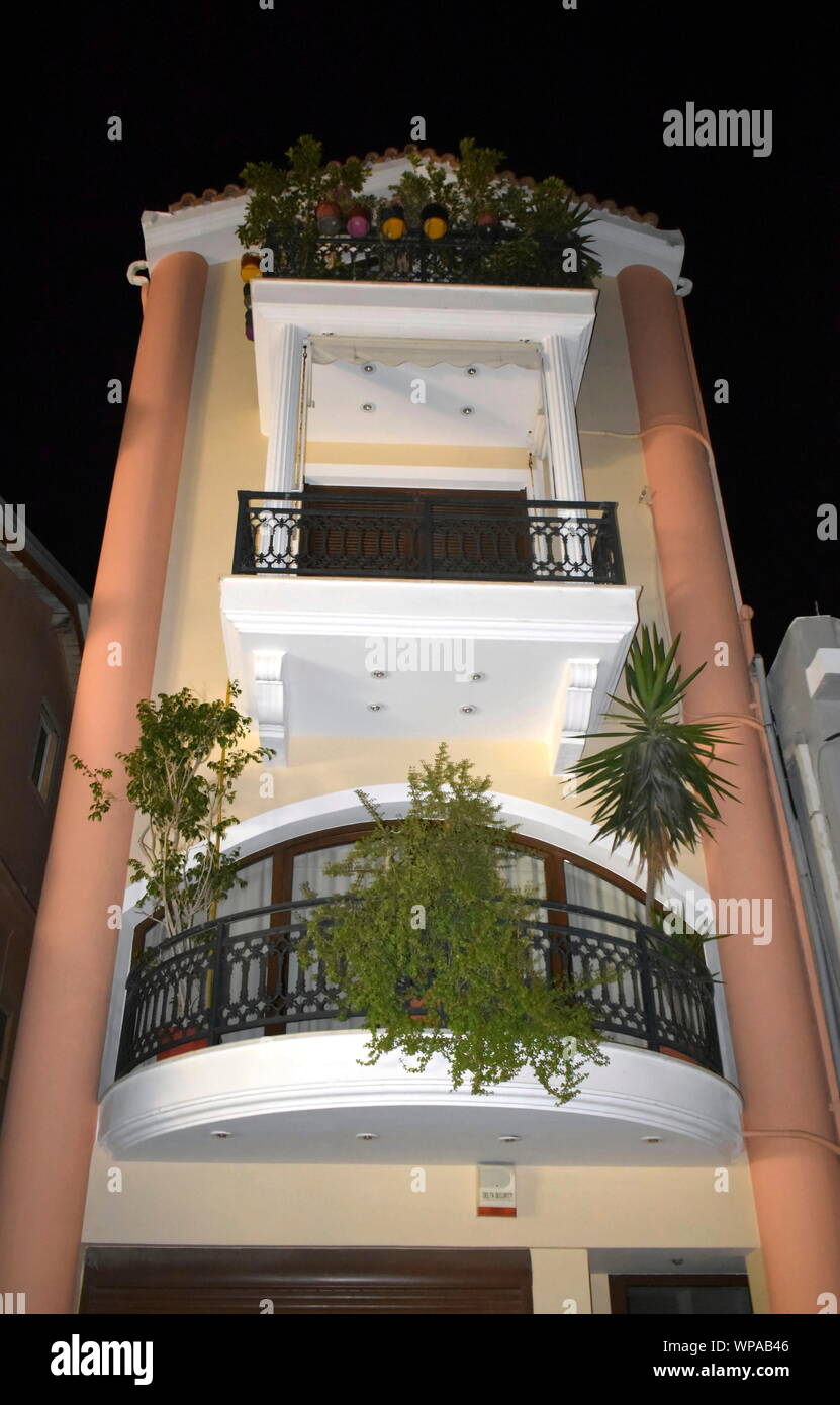 modern, house, night, city, balcony Stock Photo - Alamy