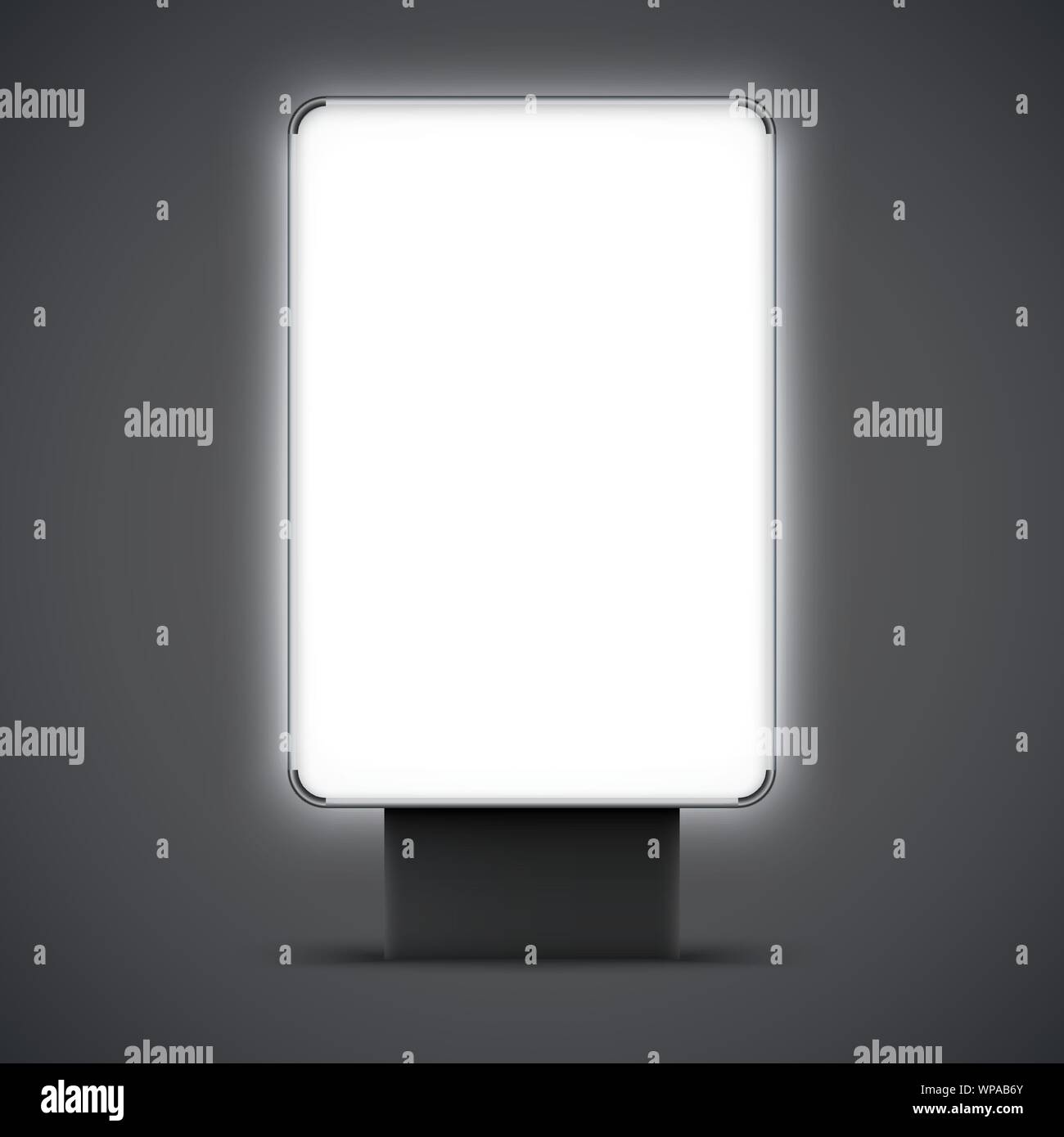 Blank outdoor lightbox isolated on black background. City Lightbox with ...