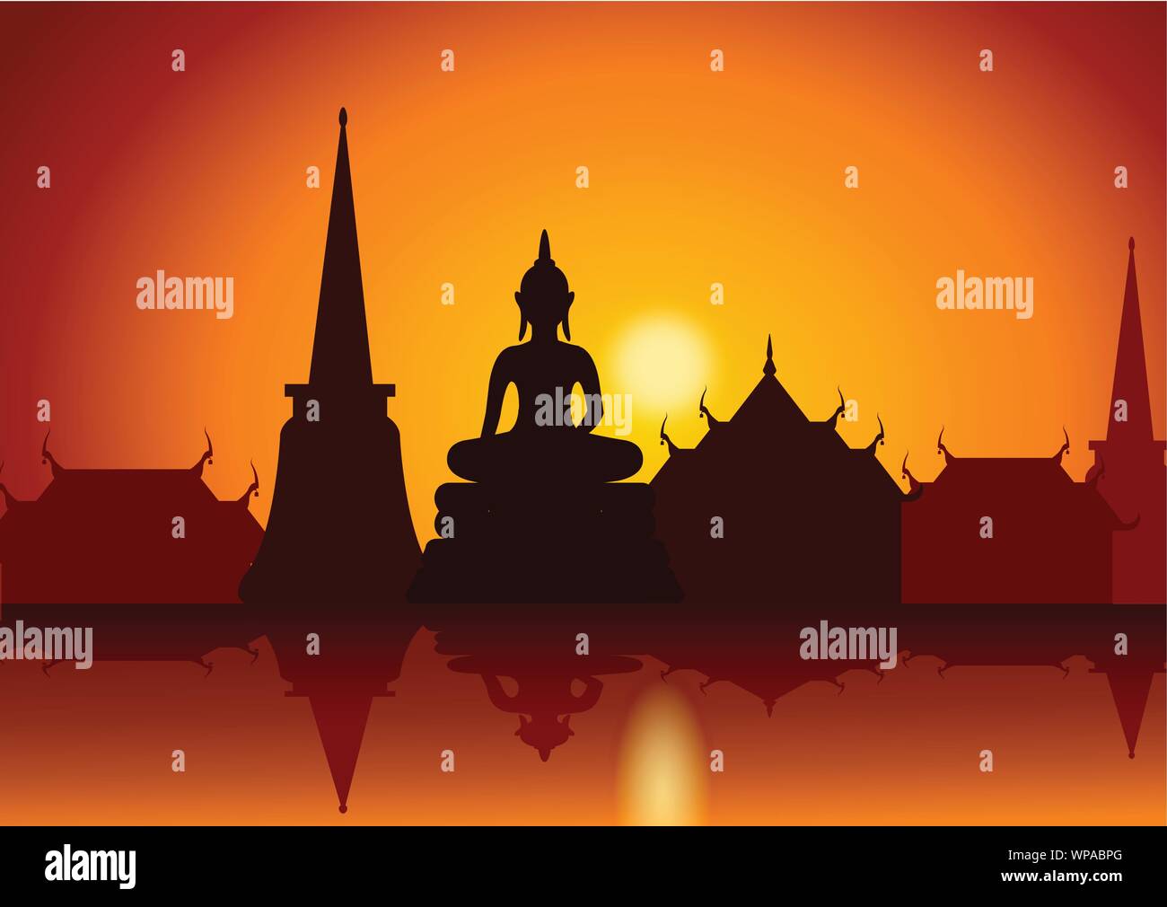 Traditional thai temple wat Stock Vector Images - Alamy