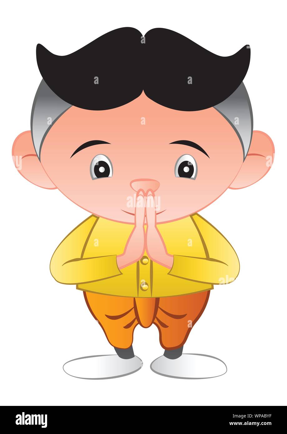 thai bubble head is greeting in called sawasdee,in cartoon design and ...