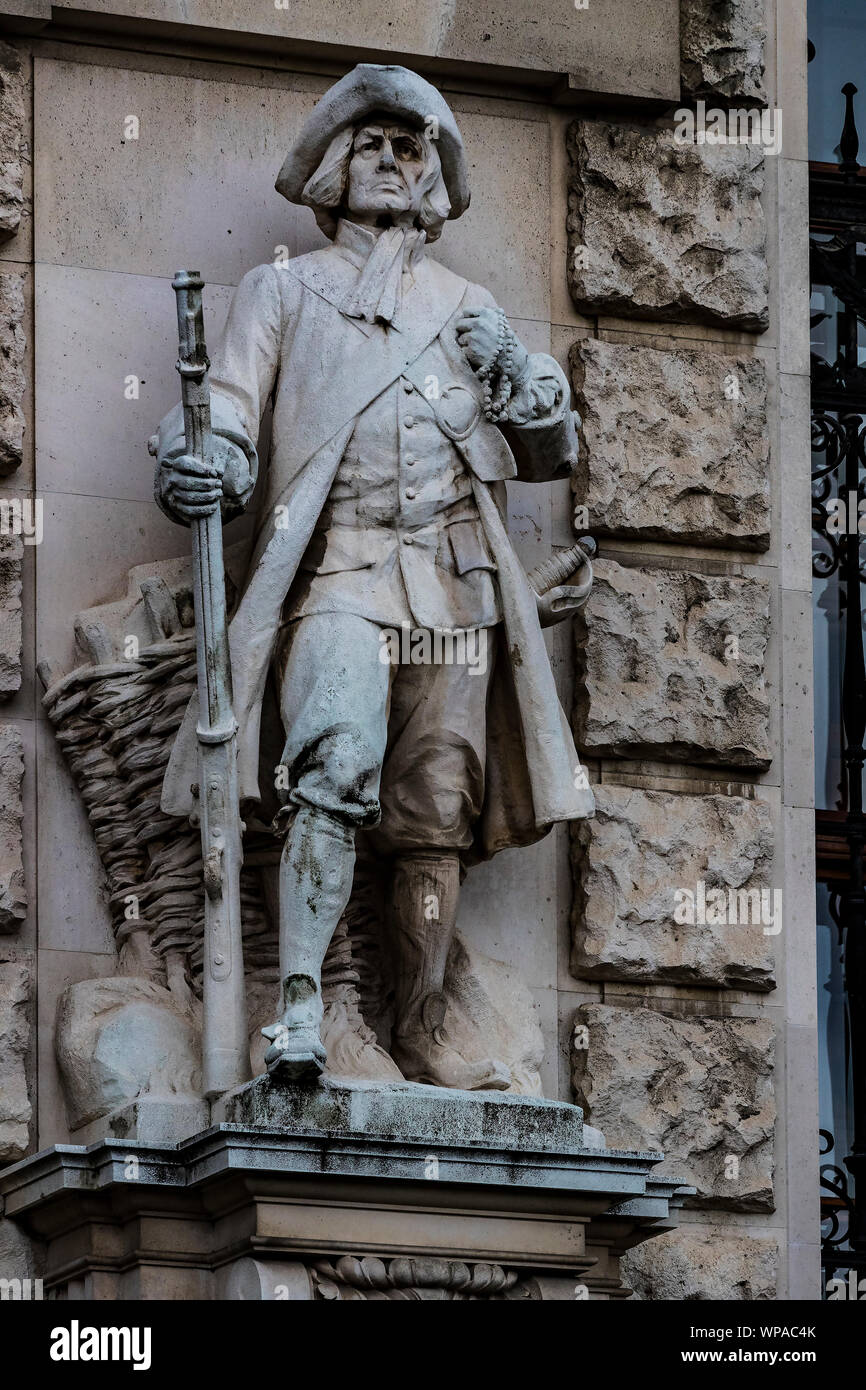 Statues adorning the facade of the Austrian National Library Stock ...