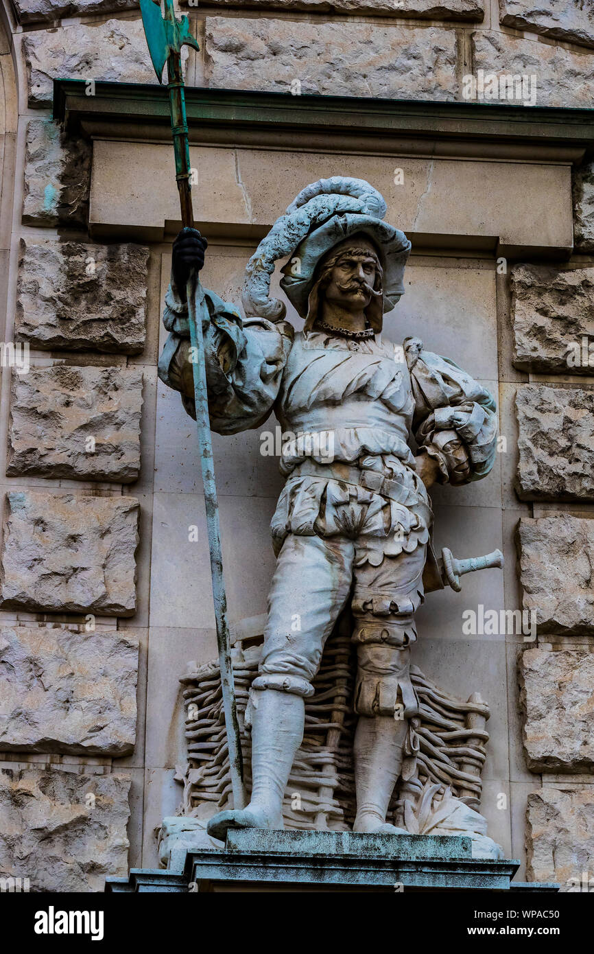 Statues adorning the facade of the Austrian National Library Stock ...