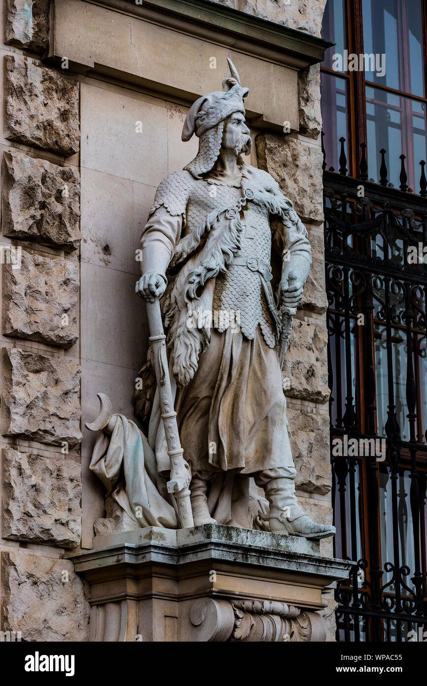 Statues adorning the facade of the Austrian National Library Stock ...