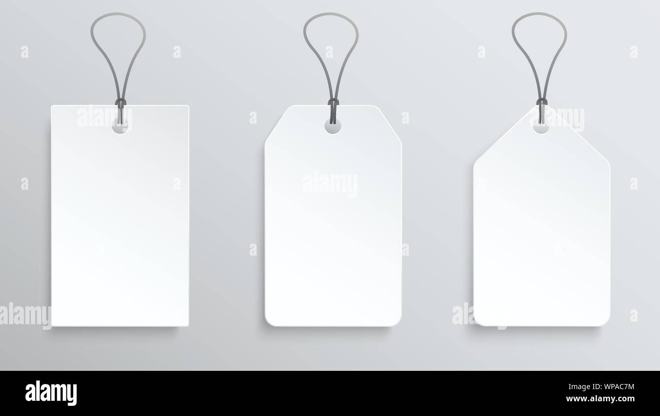 Three white price tag. Vector label template. Eps10 Stock Vector Image ...