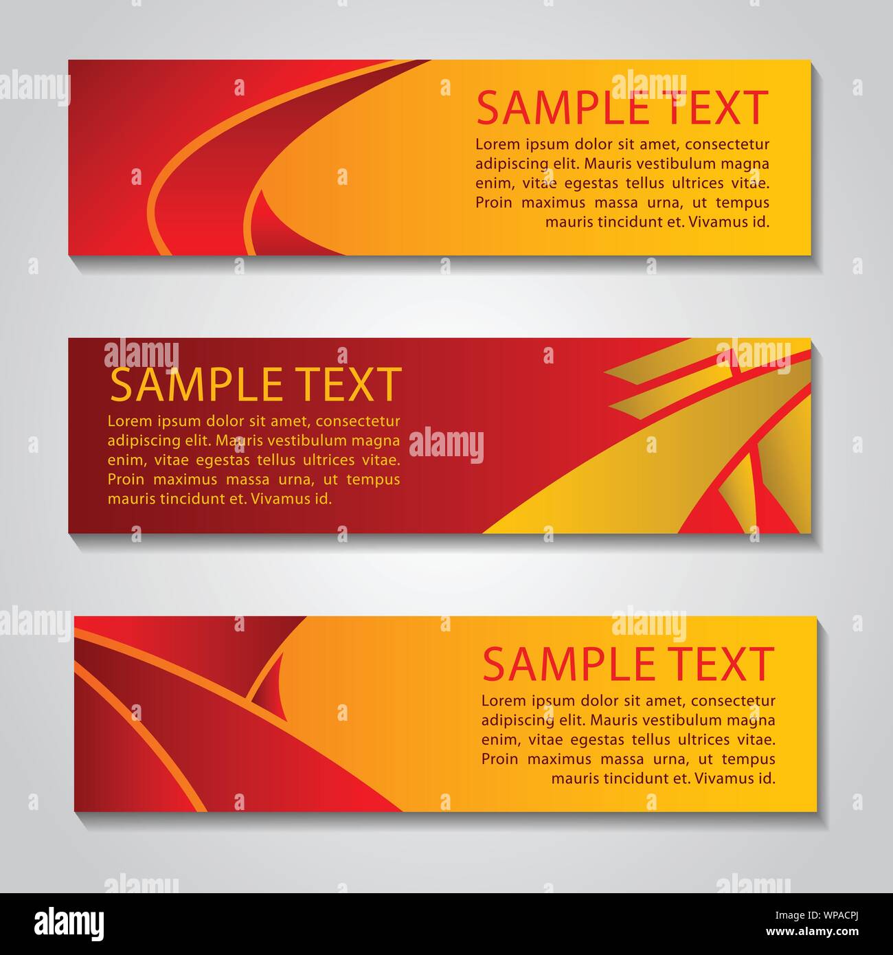 red yellow color banner,for design website and adapt to background and ...
