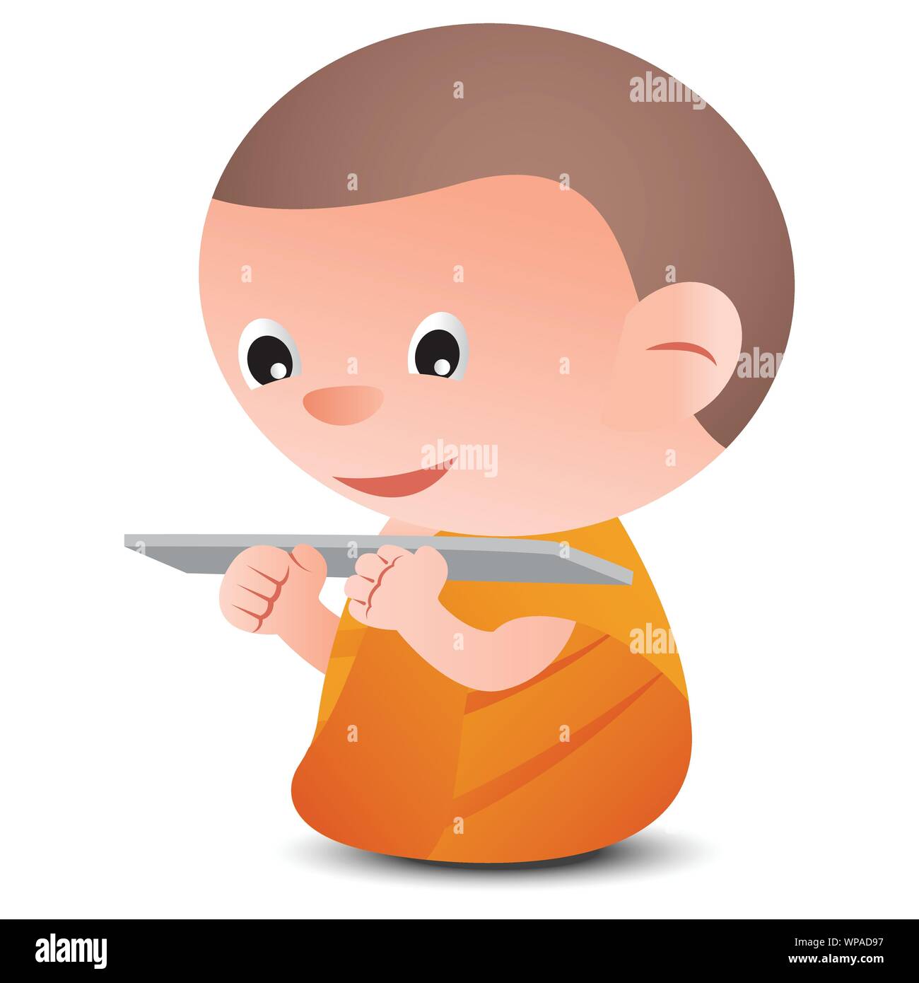 monk read book to learn Dharma,to be guru and wisdom,vector ...
