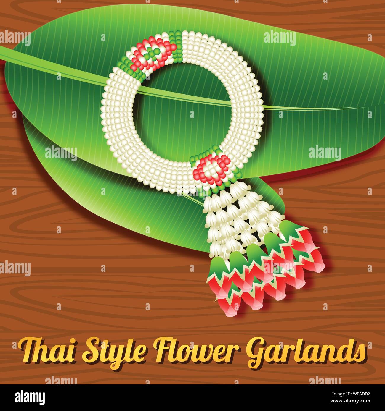 Thai style flower garland,a respect object indication to older person ...