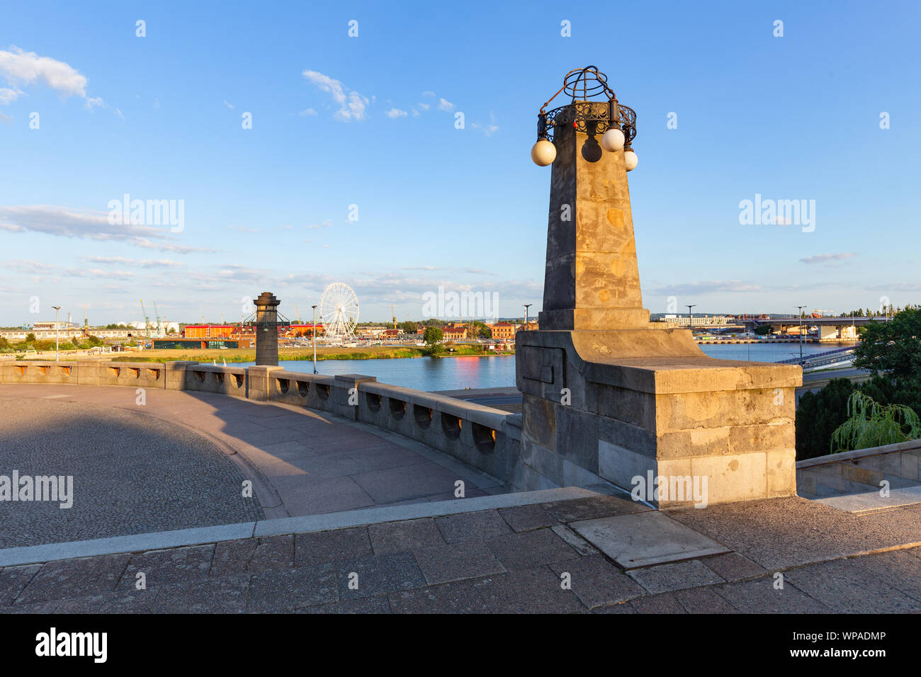 Szczecin. Panoramic view on Chrobry embankment and waterfront Stock ...