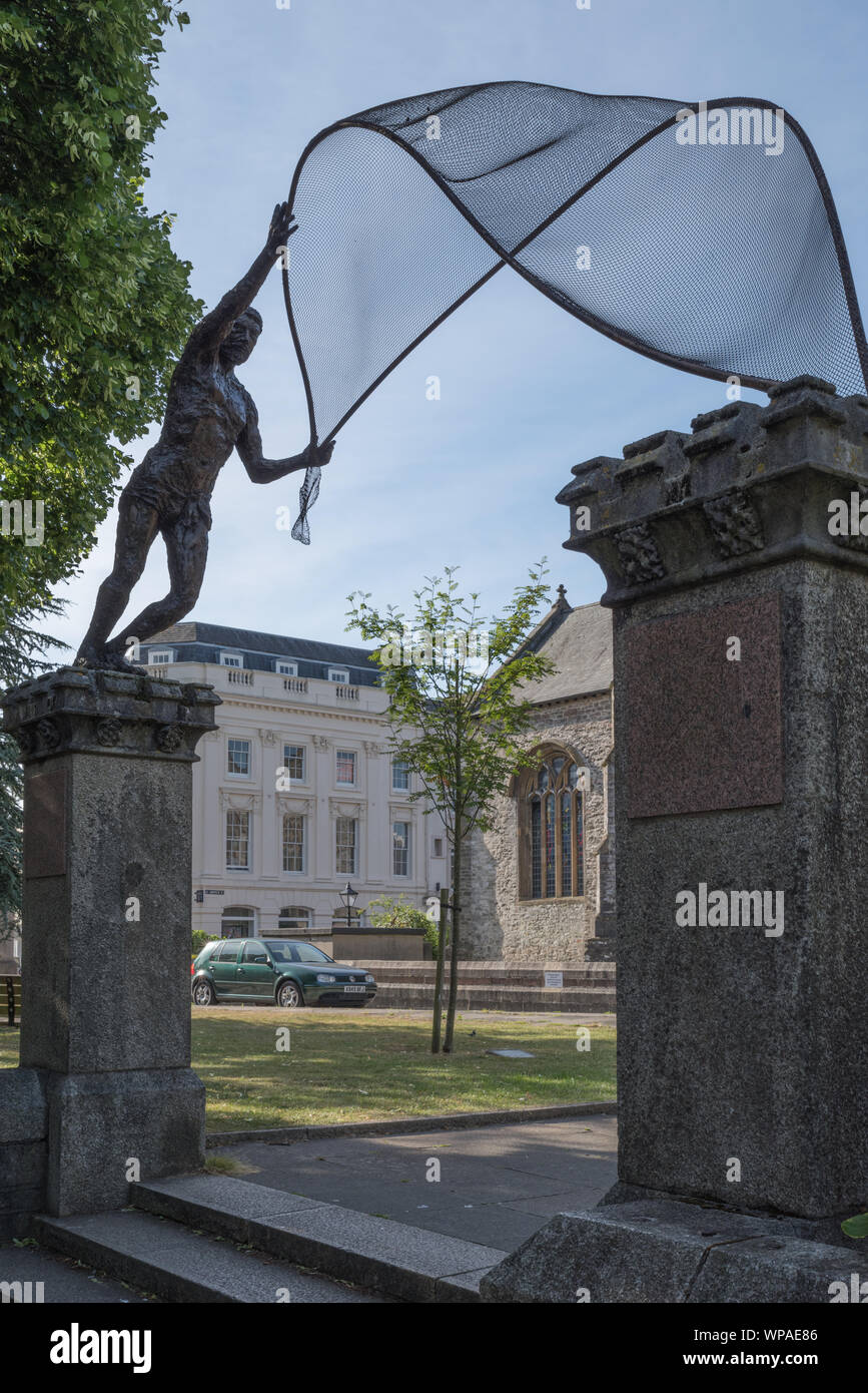 Sculpture fisherman with net hi-res stock photography and images - Alamy