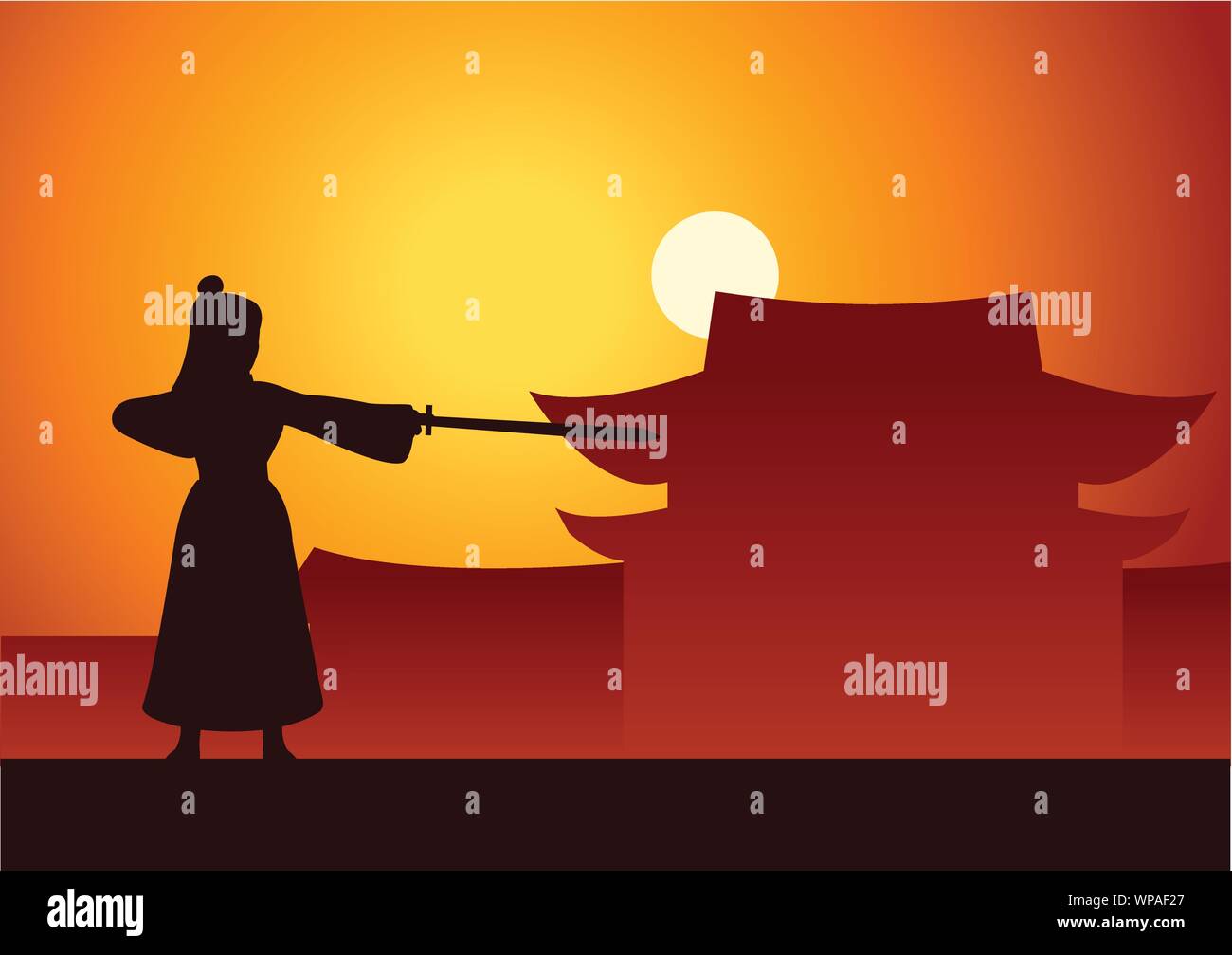 Chinese martial hero train fight each other front of ancient Chinese ...