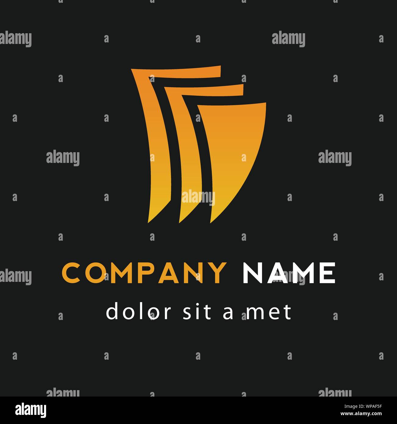 three free triangle yellow and orange color logo Stock Vector Image ...