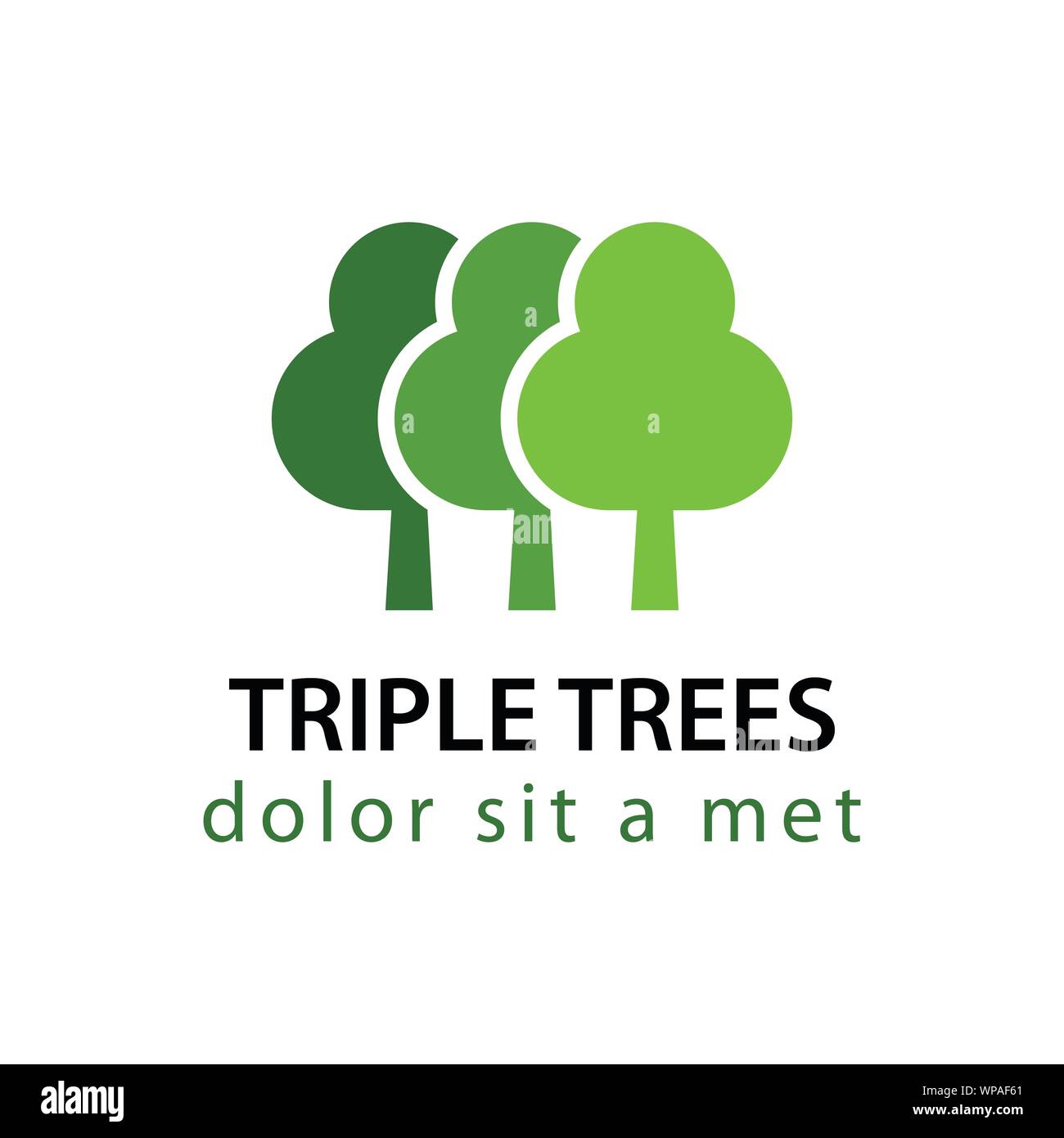 triple tree logo silhouette style Stock Vector Image & Art - Alamy