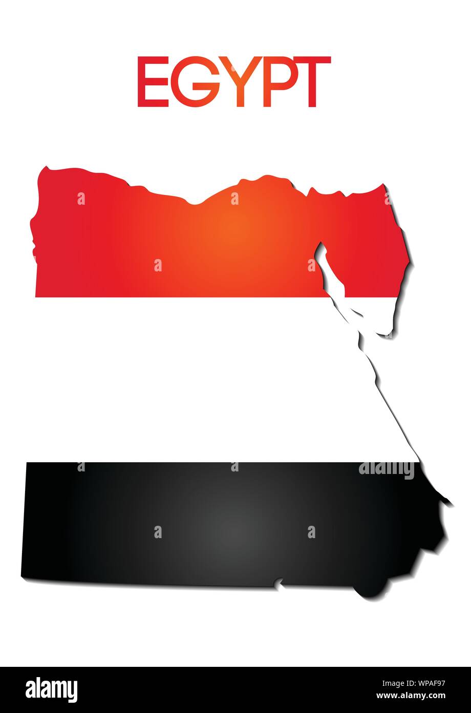 national flag color of Egypt in map gradient design Stock Vector Image ...