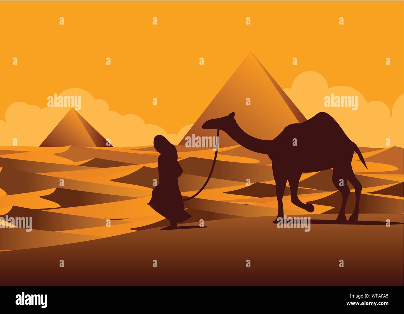 Sphinx,Pyramid famous landmark of Egypt,silhouette style,vector ...