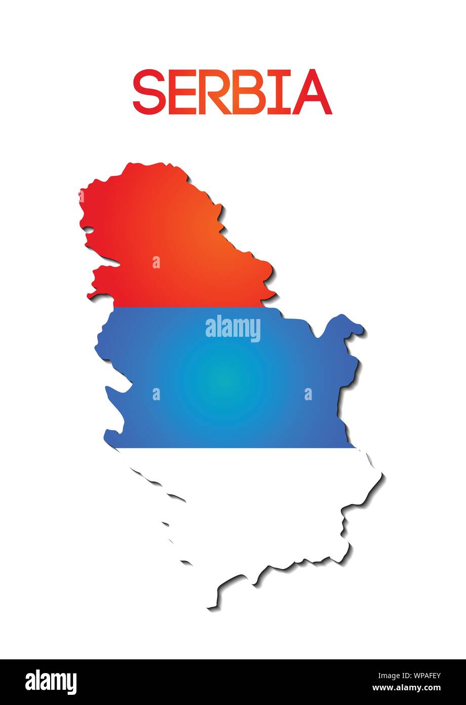 national flag color of Serbia in map gradient design Stock Vector Image ...