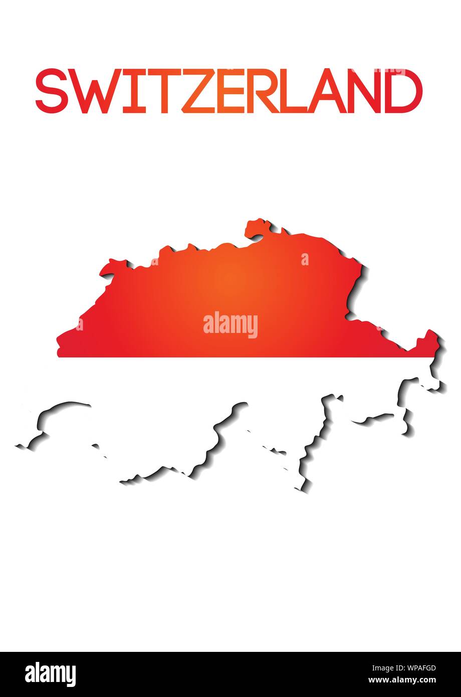 national flag color of Switzerland in map gradient design Stock Vector ...