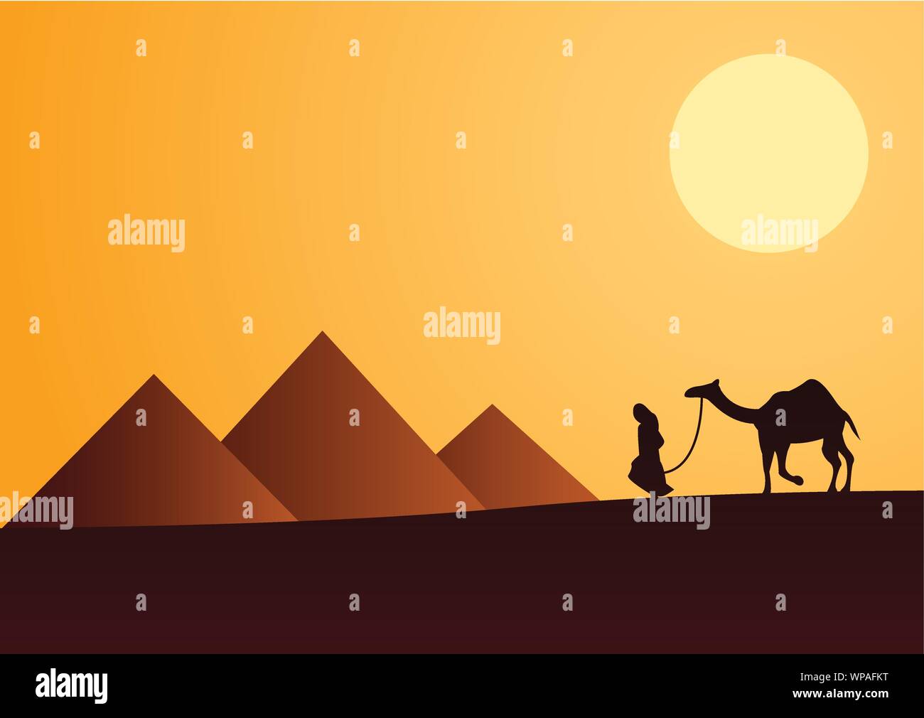 Sphinx,Pyramid famous landmark of Egypt,silhouette style,vector ...