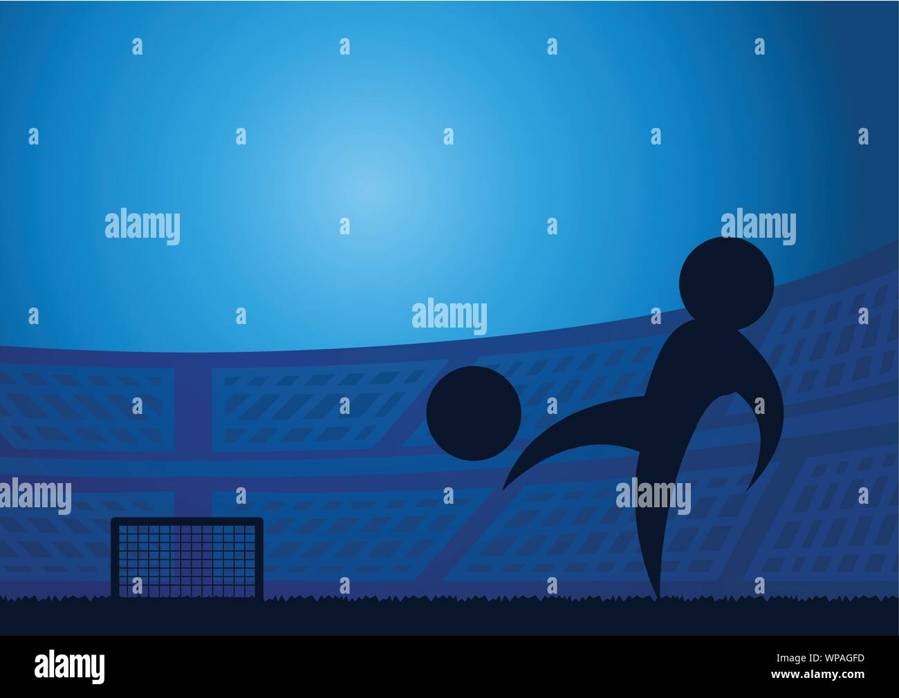 football shoot action on sunset background,silhouette style Stock ...