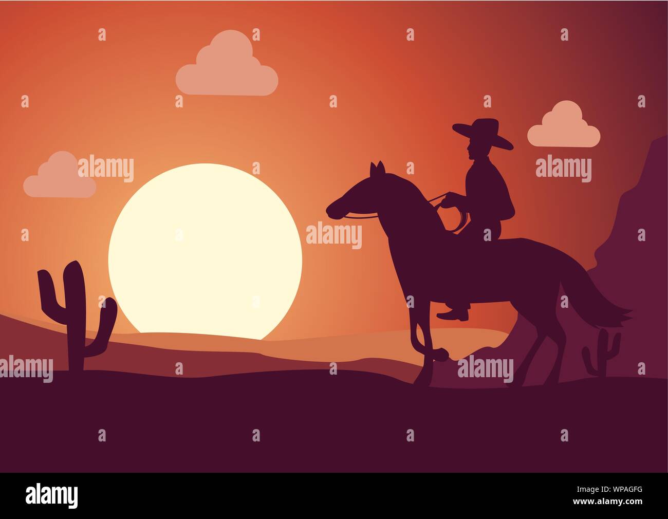 Landscape scene ranch old Stock Vector Images - Alamy