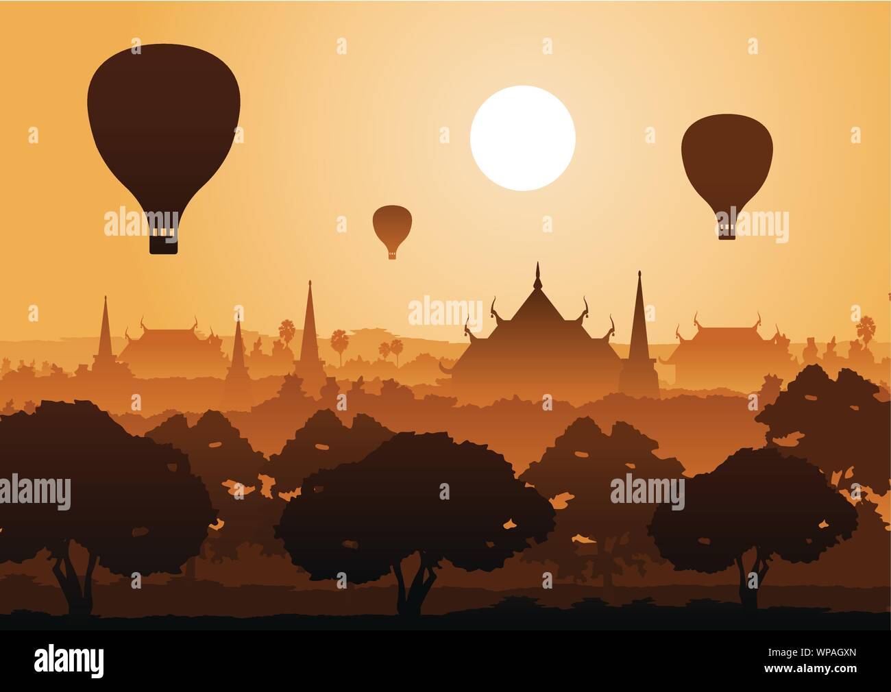 Burma jungle view Stock Vector Images - Alamy