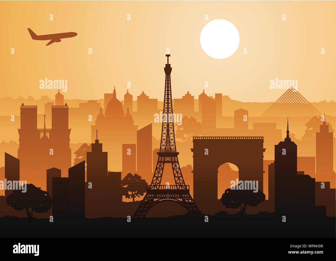 landmark of France silhouette style Stock Vector Image & Art - Alamy