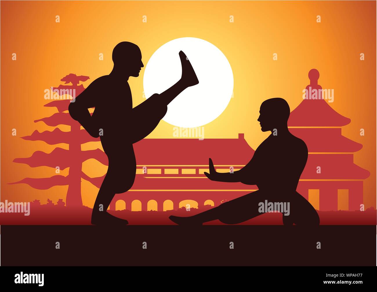 Chinese Boxing Kung Fu martial art famous sport,two boxer fight ...