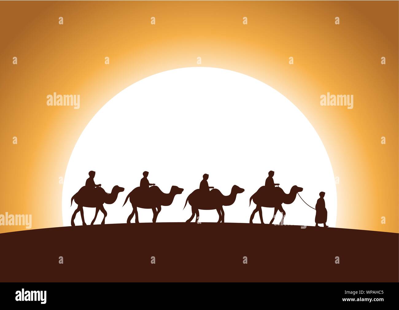 caravan Muslim ride camel to mosque Stock Vector Image & Art - Alamy