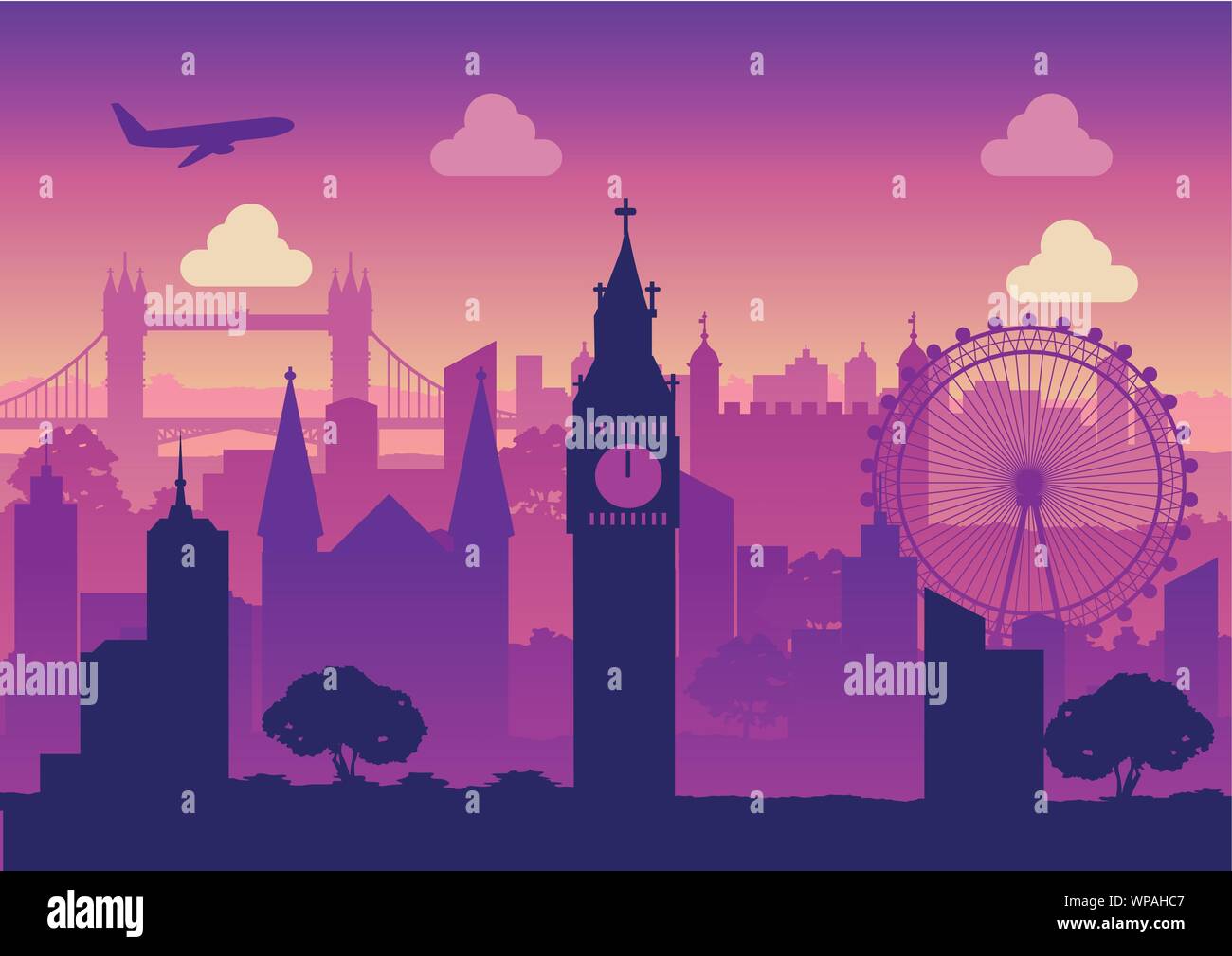 famous landmark of England,silhouette design Stock Vector Image & Art ...