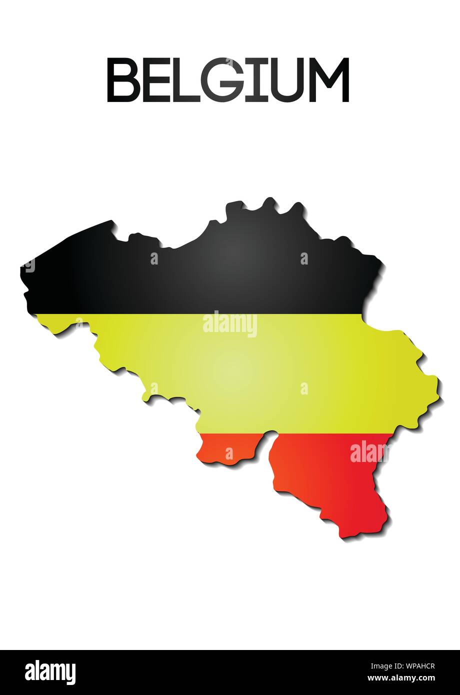national flag color in map of Belgium ,gradient design Stock Vector ...