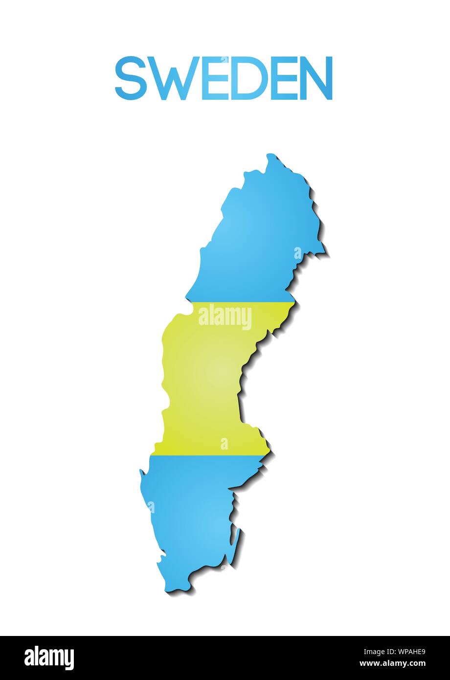 national flag color of Sweden in map gradient design Stock Vector Image ...