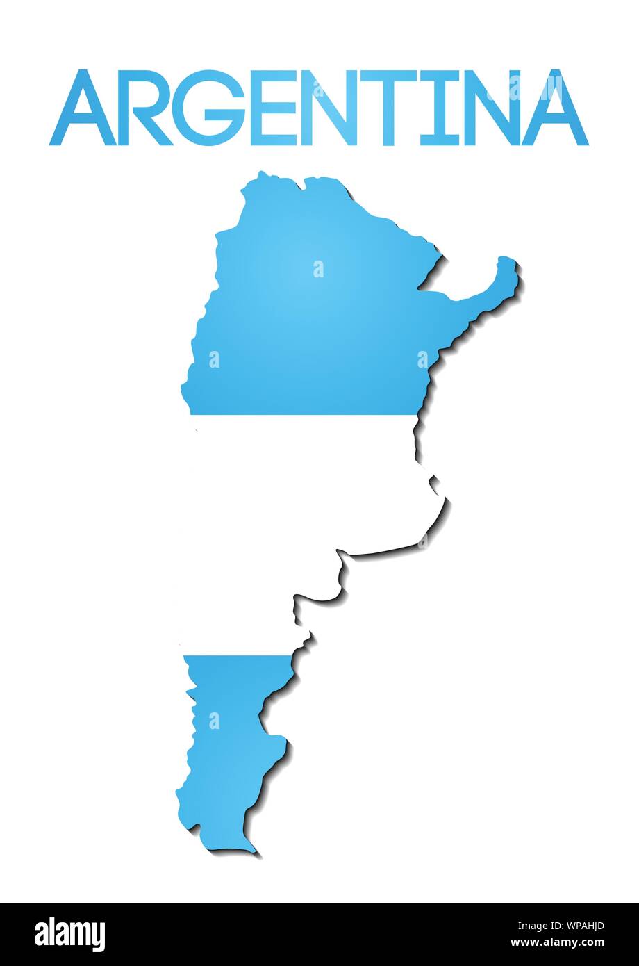 national flag color of Argentina in map gradient design Stock Vector ...