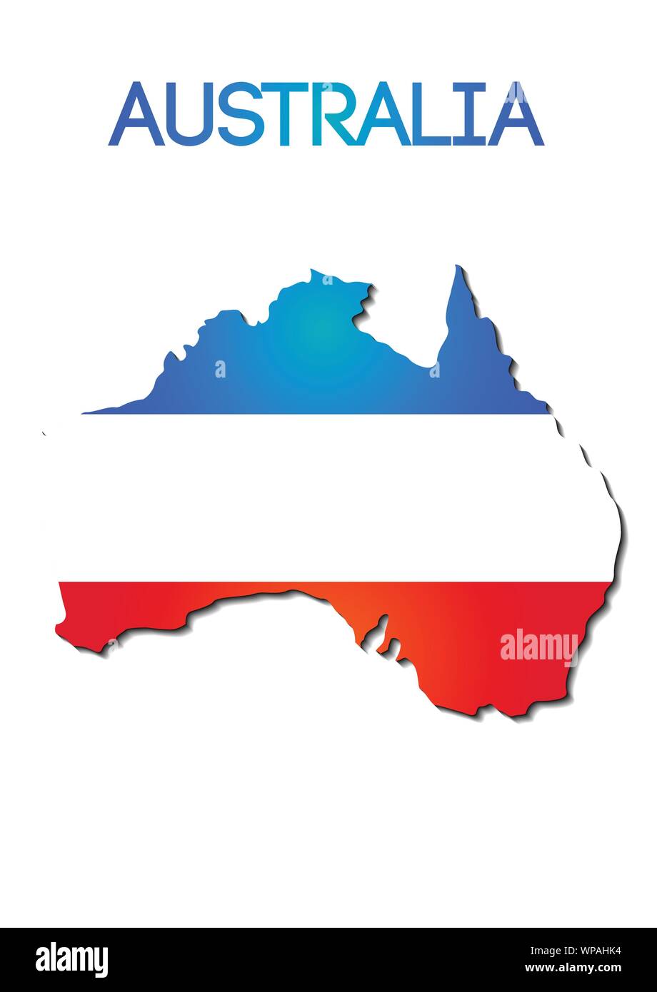 national flag color of Australia in map gradient design Stock Vector ...