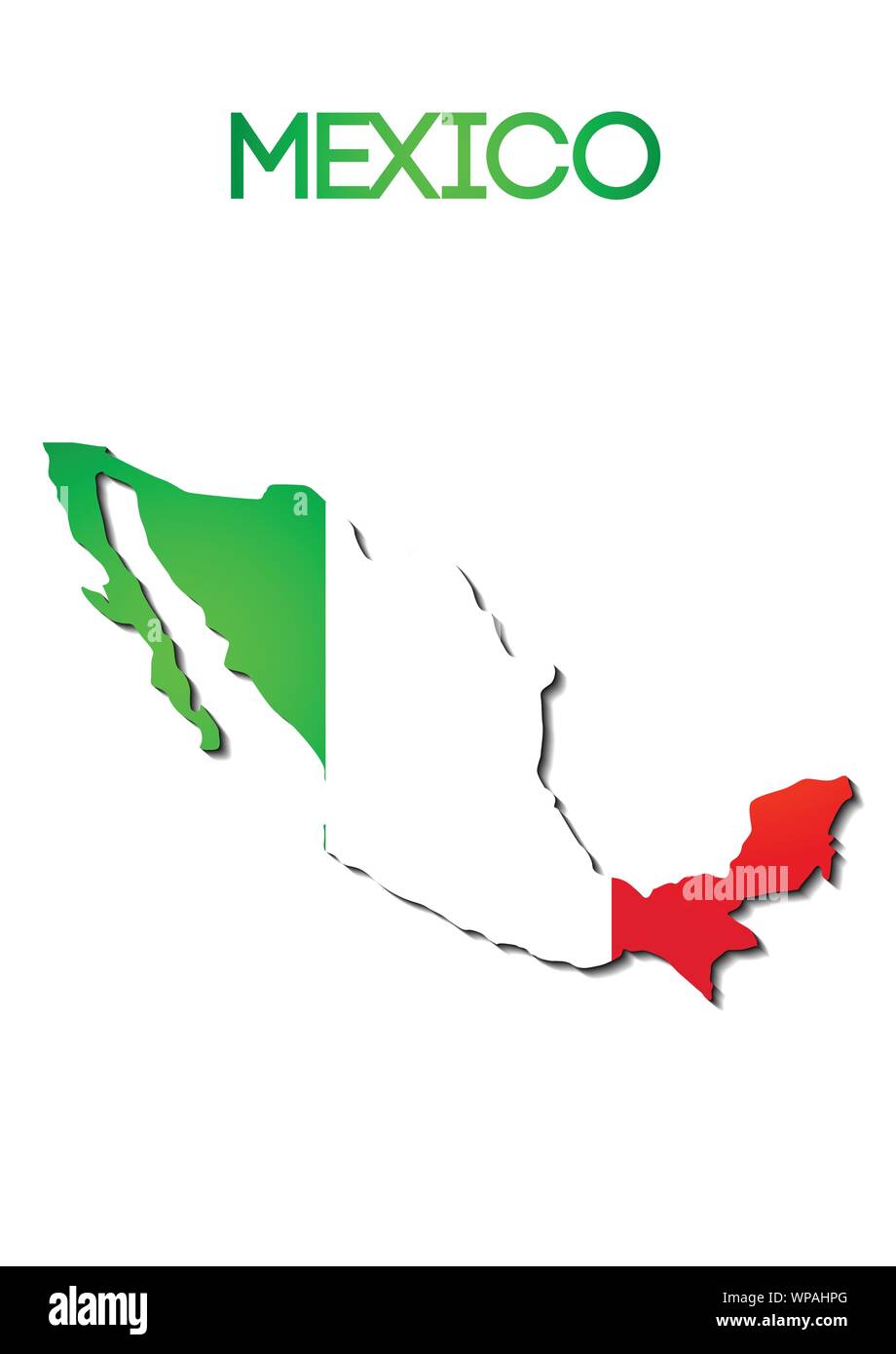 national flag color in map of Mexico gradient design Stock Vector Image ...