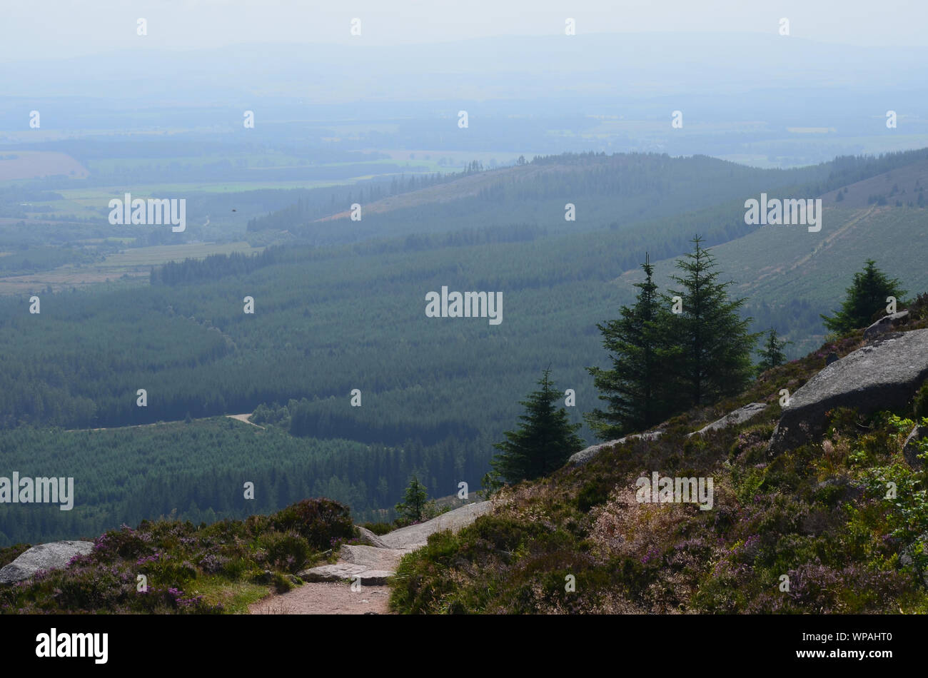 Panoramic views from the summit of Bennachie, one of the most prominent ...
