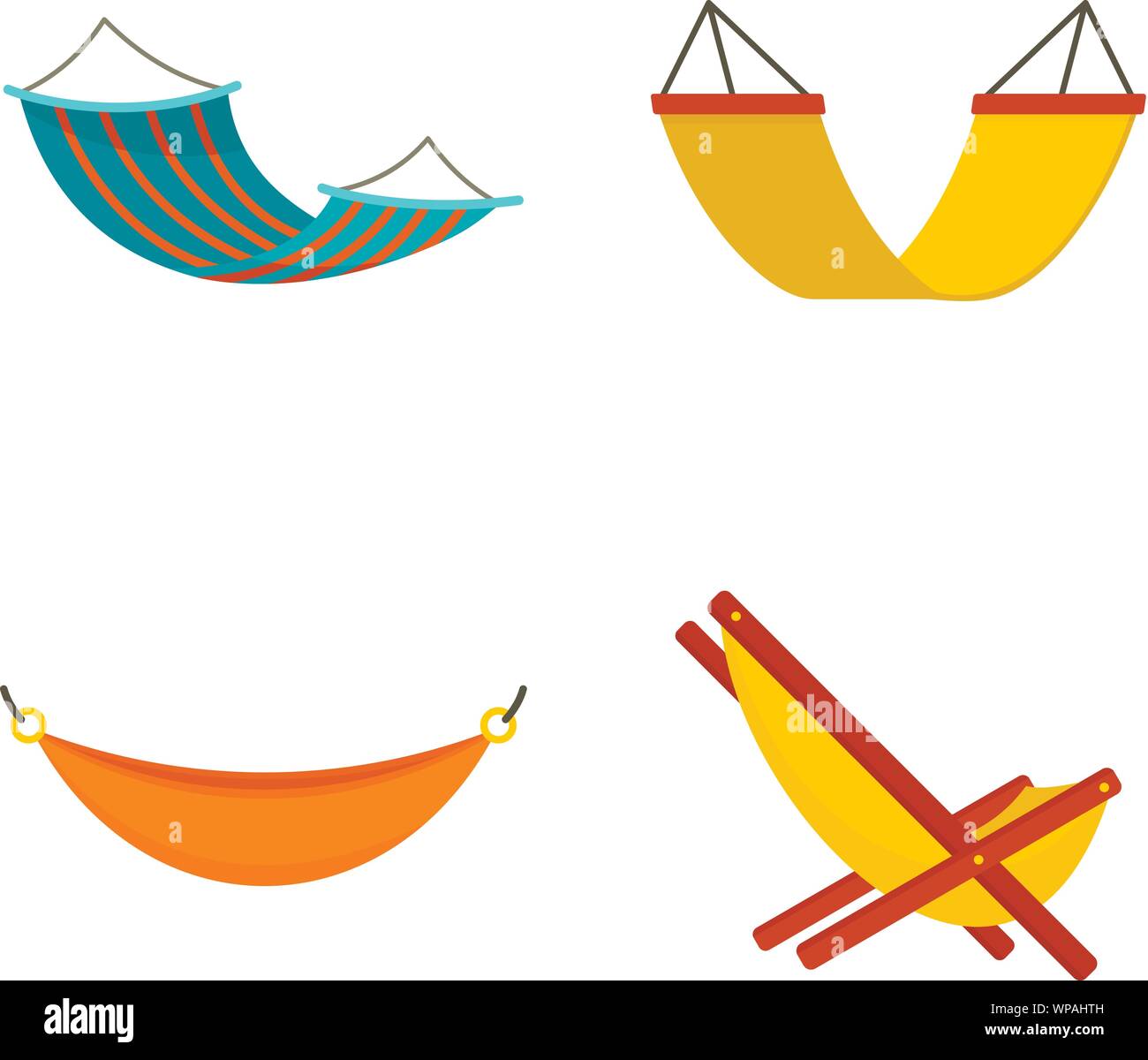 Hammock icon set. Flat set of hammock vector icons for web design Stock ...