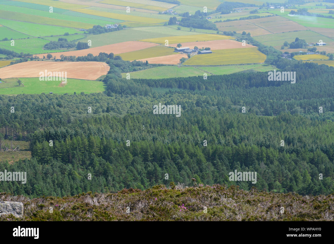 Panoramic views from the summit of Bennachie, one of the most prominent ...