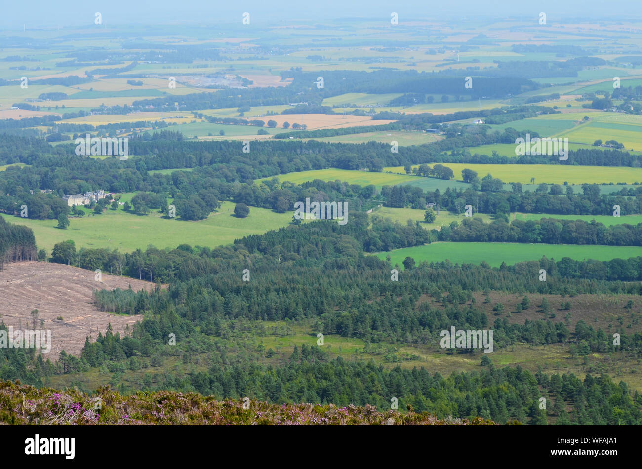 Panoramic views from the summit of Bennachie, one of the most prominent ...